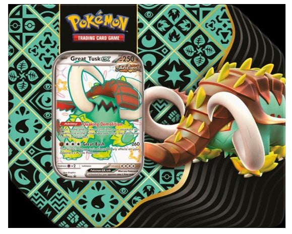 Pokemon: Paldean Fates Tin [Great Tusk ex] — Prodigy Games